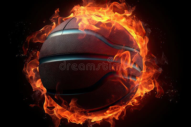 Basketball Ball Fire, Epic 3d Render Illustration Stock Illustration ...