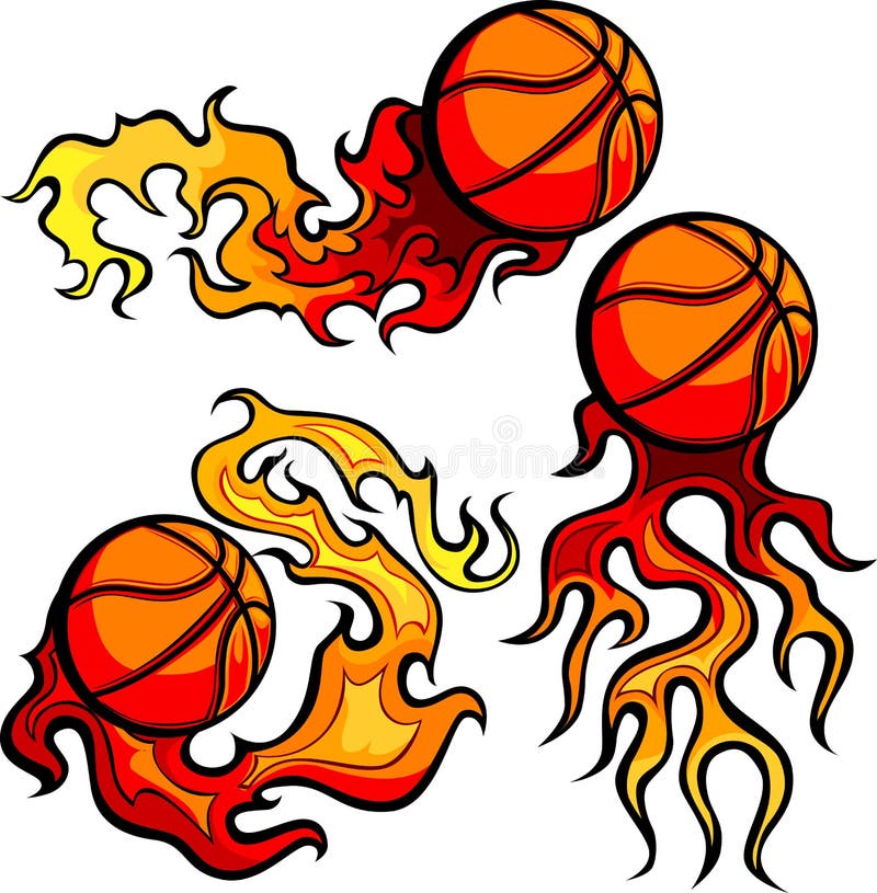 Basketball Ball Flaming Design Template Stock Vector - Illustration of ...