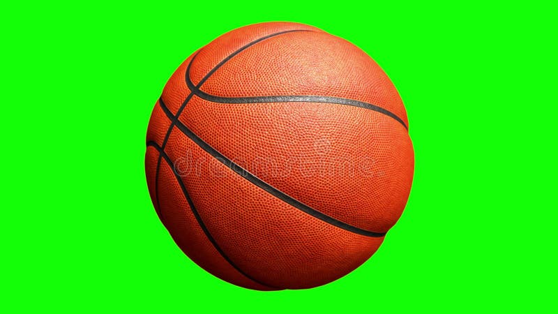 Basketball Ball on Green Screen with Alpha Channel. Basketball 3D ...