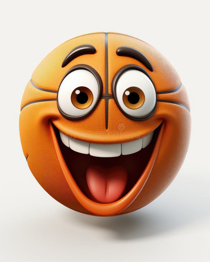 A Basketball Ball with a Happy Face on it S Face. Generative Ai Stock ...