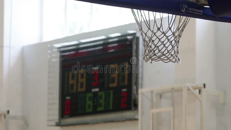 Basketball. on the Scoreboard Changes Digits. Fourth Period Starts ...