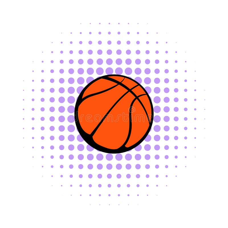 Basketball Ball Icon, Comics Style Stock Vector - Illustration of hoop ...