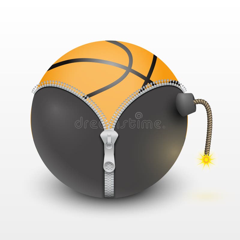 Basketball Ball Inside a Burning Bomb Stock Illustration - Illustration ...