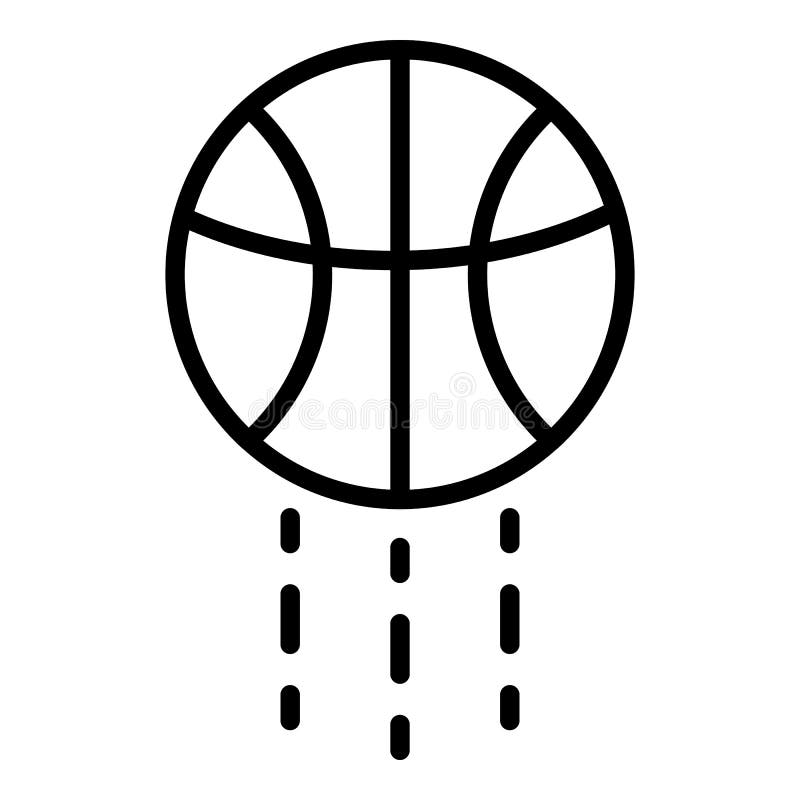 Basketball Ball Jump Icon, Outline Style Stock Vector - Illustration of ...