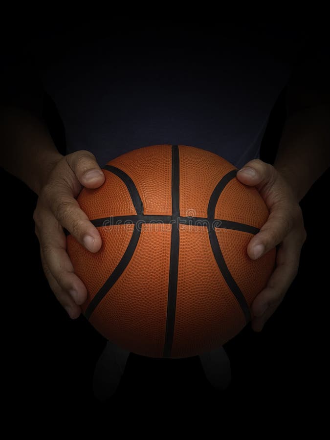 Basketball Ball in Male Hands Stock Image - Image of hand, activity ...