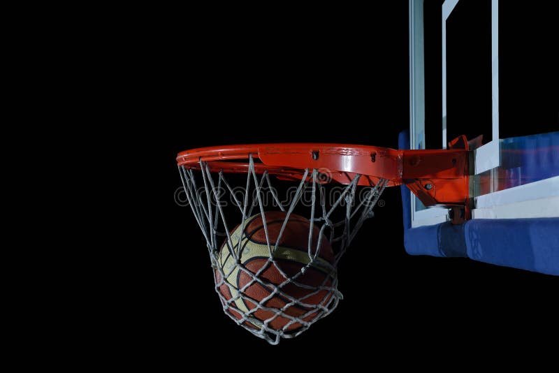 Basketball Ball and Net on Grey Background Stock Image - Image of game ...