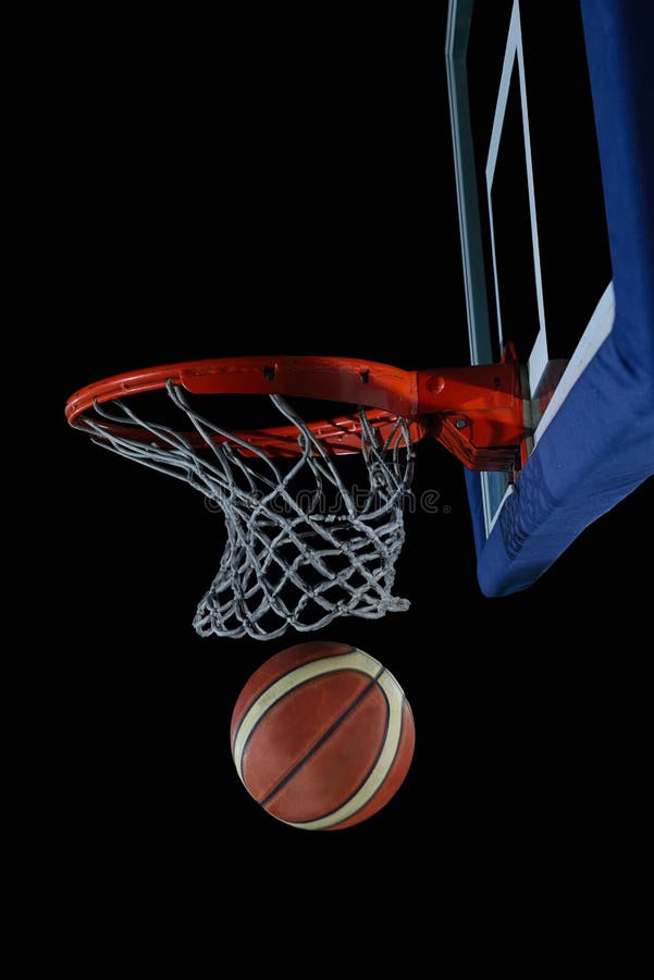 Basketball Ball and Net on Grey Background Stock Photo - Image of grey ...