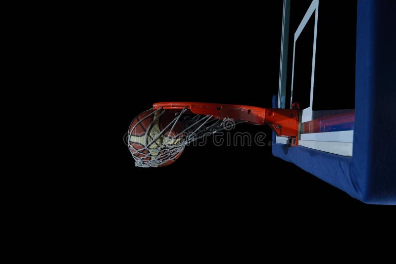 Basketball Ball and Net on Grey Background Stock Image - Image of game ...