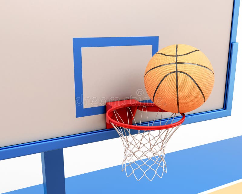 Basketball Ball And Ring With Net Stock Vector - Illustration of object ...