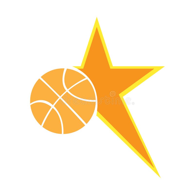 Basketball Ball with a Star Stock Vector - Illustration of icon, circle ...