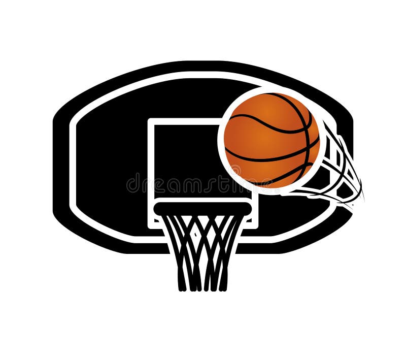 Basketball Balloon with Basket Board Stock Vector - Illustration of ...