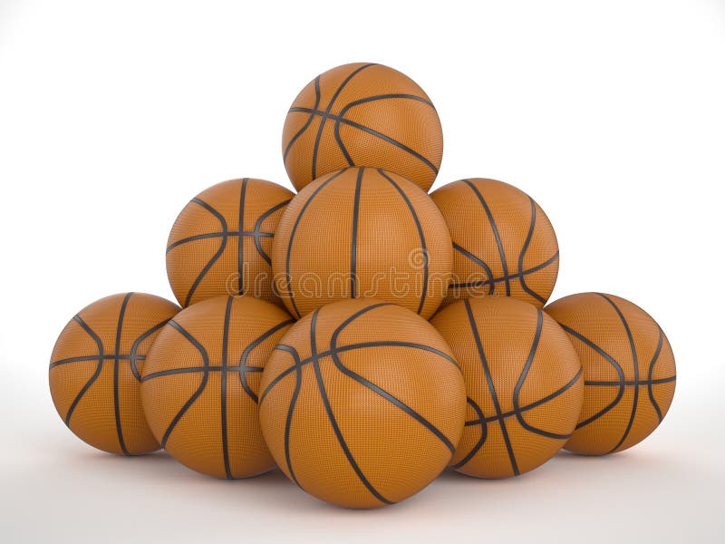 Basketball balls pyramid stock illustration. Illustration of pile ...