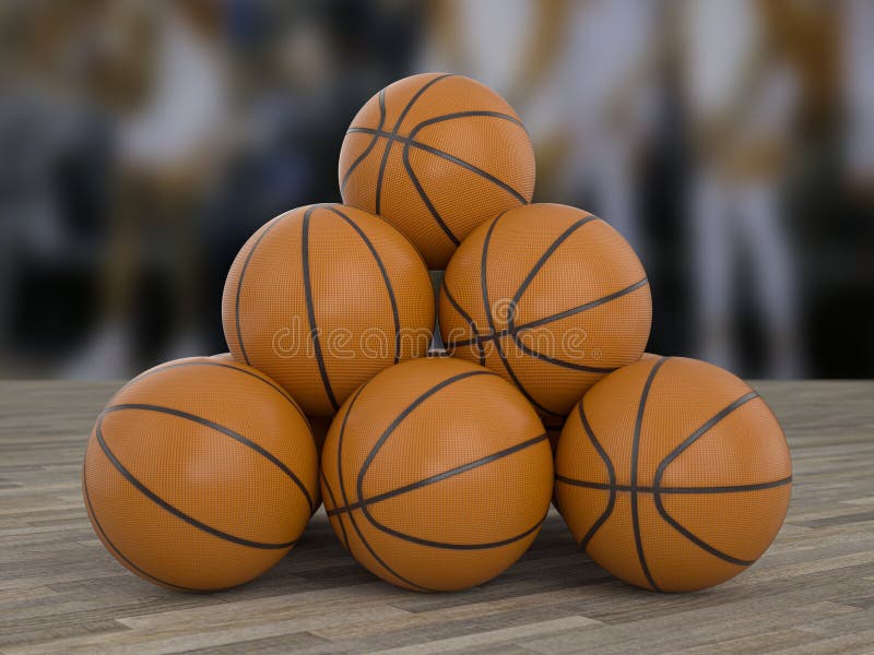 Basketball balls pyramid stock illustration. Illustration of orange ...
