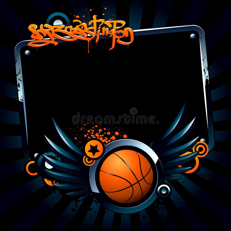 Basketball banner stock vector. Illustration of metal - 9420510