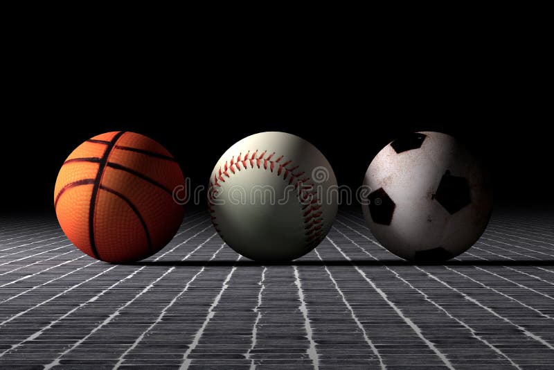 Basketball Baseball and Soccer Balls Stock Illustration - Illustration ...