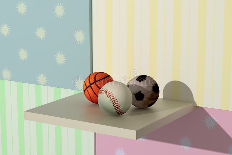 Basketball, Baseball, Soccer Stock Illustration - Illustration of ...