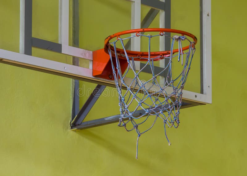 Basketball Basket on Yellow Background Stock Photo - Image of evening ...