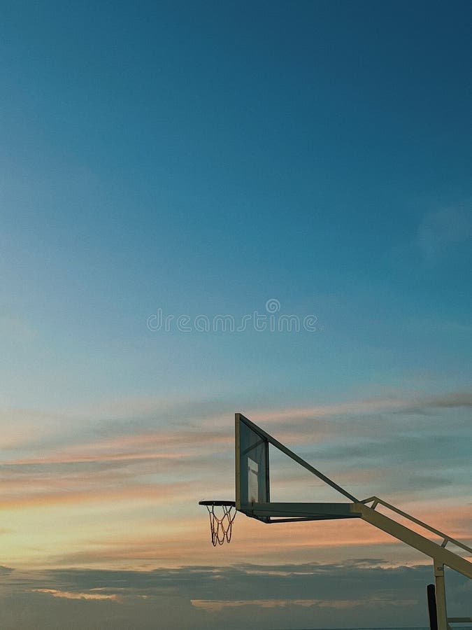 Basketball by the Beach on Sunset. Stock Image - Image of beach, vsco ...