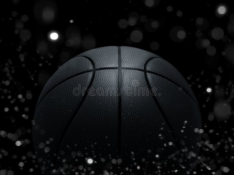 Basketball on Black Background with Abstract Lights Stock Photo - Image ...