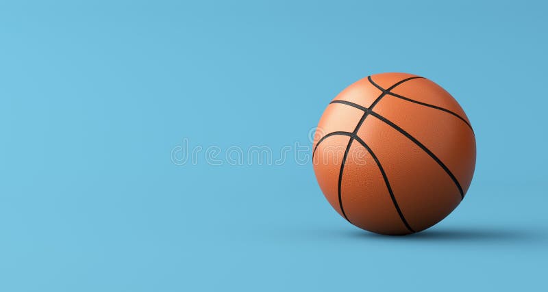 Basketball on Blue Background with Copy Space Stock Illustration ...