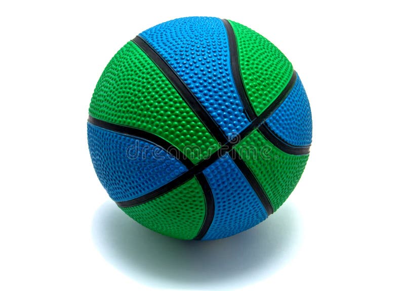 Basketball with Blue Basketball Shoes on White Stock Photo - Image of ...