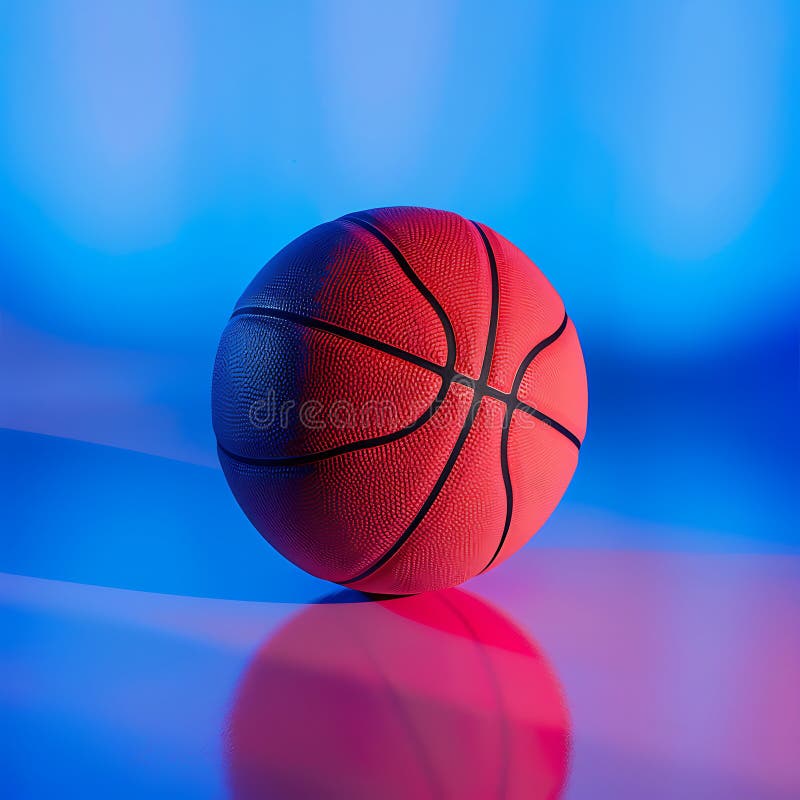Basketball with Blue Light Background Stock Illustration - Illustration ...