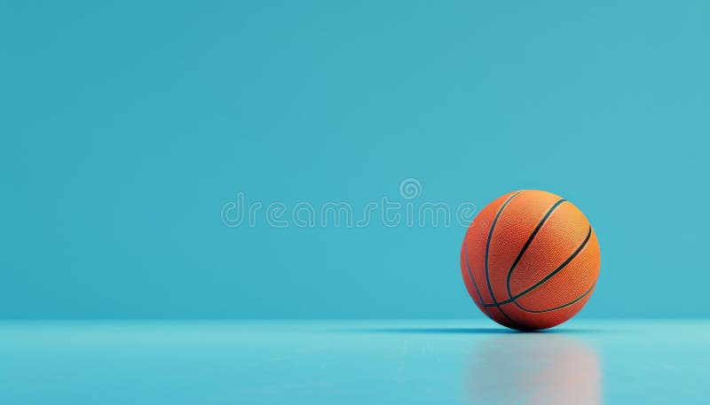 A Basketball on Blue Studio Background Stock Illustration ...