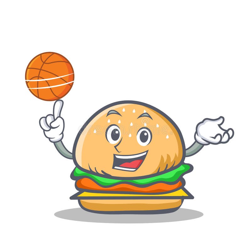 Burger Basketball Beer Character Stock Vector - Illustration of burger ...