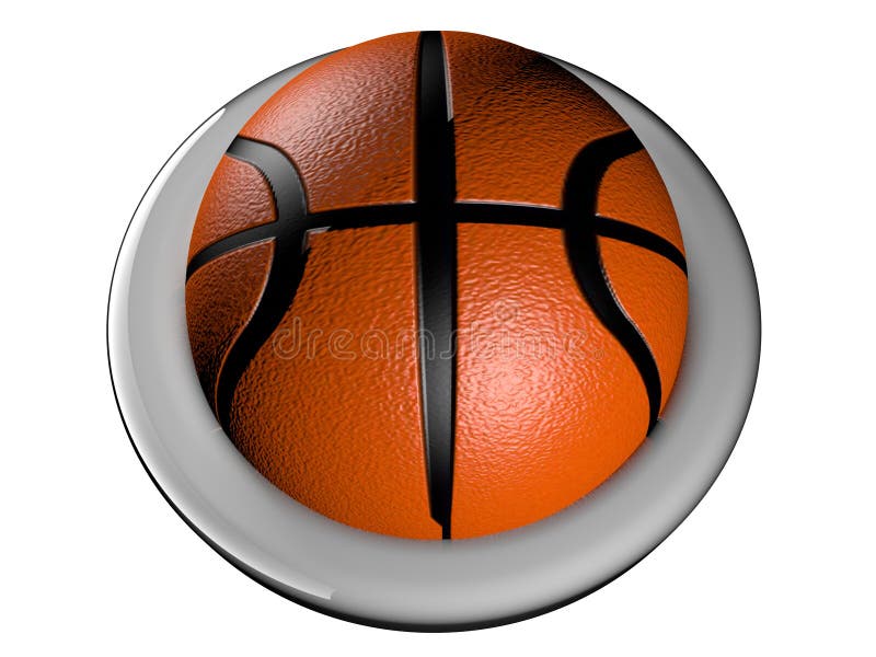Basketball Button on Blue Abstract Light Background Stock Illustration ...
