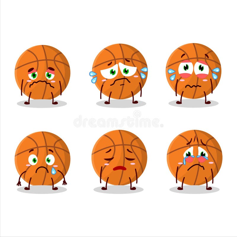 Crying Basketball Character Cartoon Stock Vector - Illustration of ...