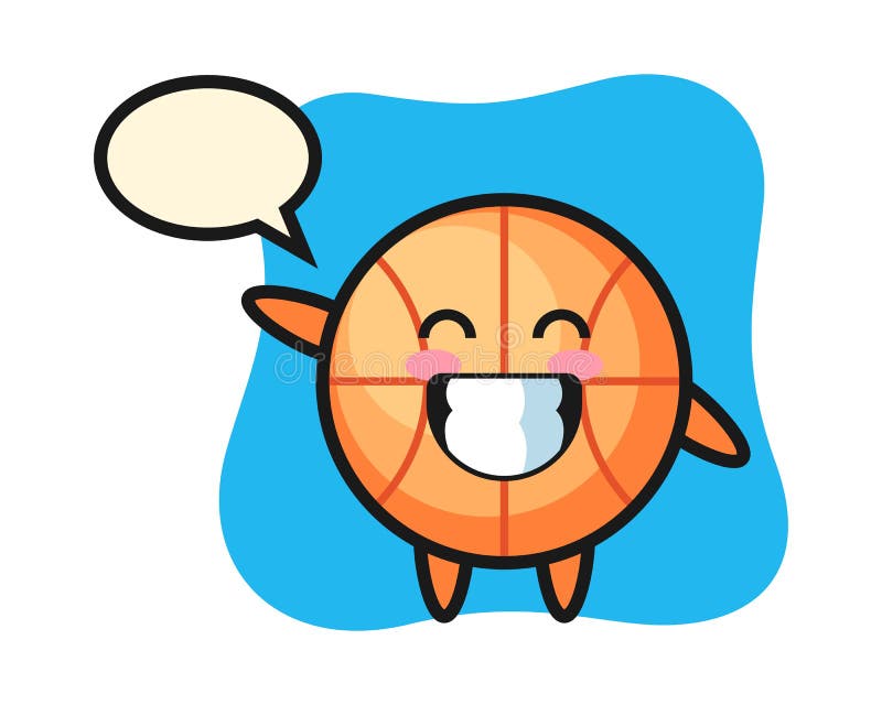 Basketball Cartoon Doing Wave Hand Gesture Stock Vector - Illustration ...