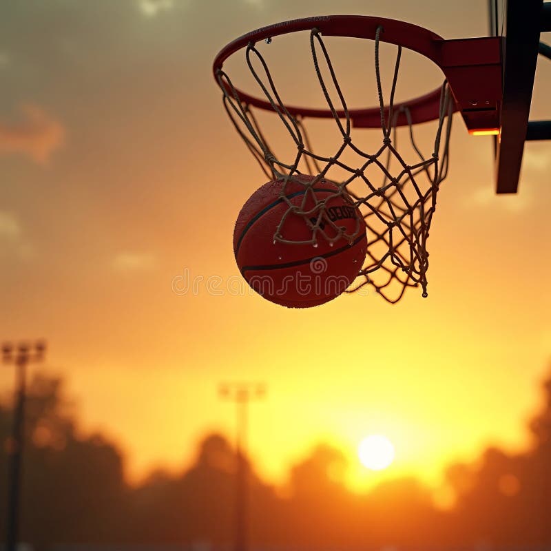 Ball Sunset Swish stock illustration. Illustration of fitness - 361234806