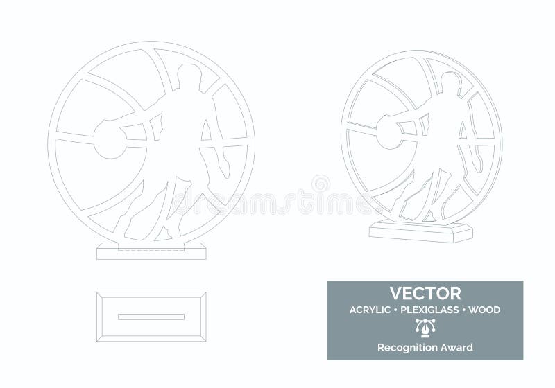 Basketball Player Trophy Vector Template, Basketball Trophy Template ...