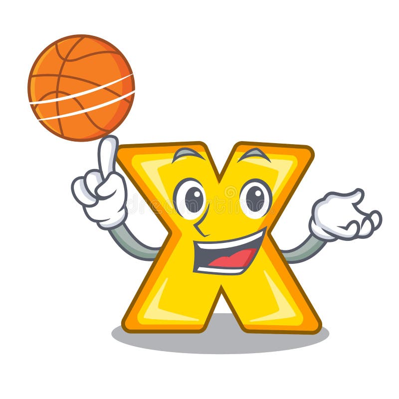 With Basketball Character Cartoon Multiply Sign for Logo Stock Vector ...