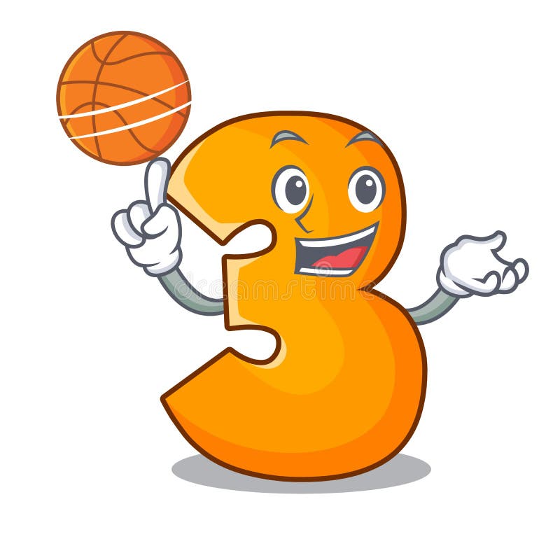 With Basketball Number One Balloon in Cartoon Shape Stock Vector ...