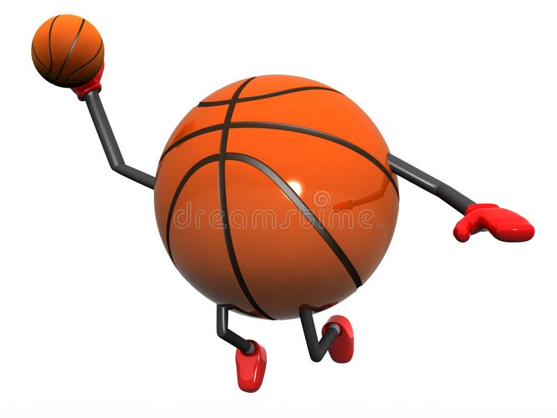 Basketball Character Slam Dunk Stock Illustration - Illustration of ...