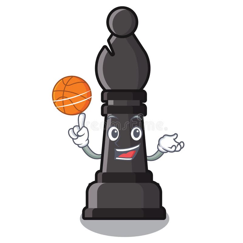 With Basketball Chess Bishop Isolated with the Cartoon Stock Vector ...