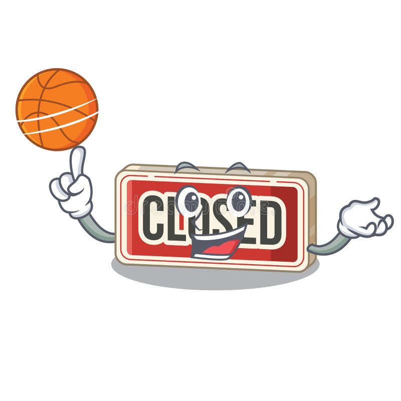 With Basketball Closed Sign Isolated with the Mascot Stock Vector ...
