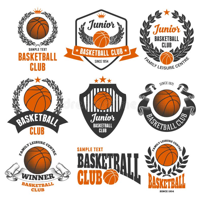 Basketball Club Emblems stock vector. Illustration of goal - 69251272