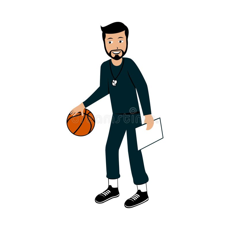 Basketball Coach stock vector. Illustration of white - 85846631