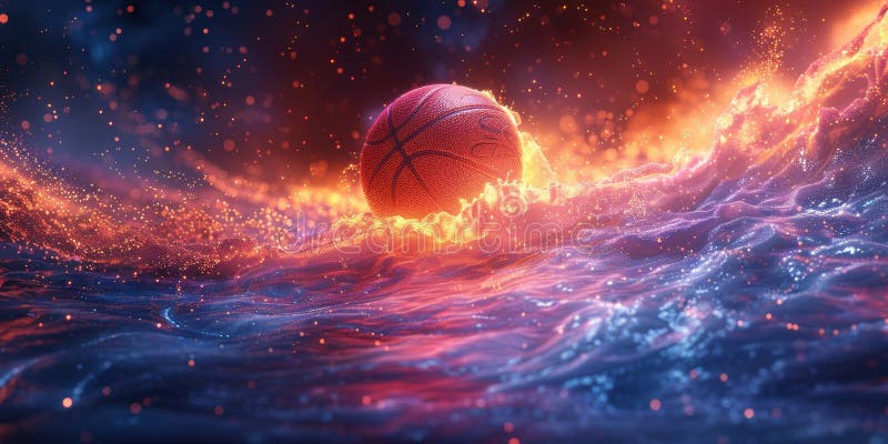 Basketball in the Cosmic Flow. Created by Generative Artificial ...