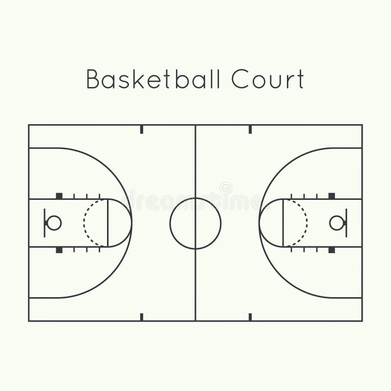Basketball Field Outline Plan Stock Illustrations – 494 Basketball ...
