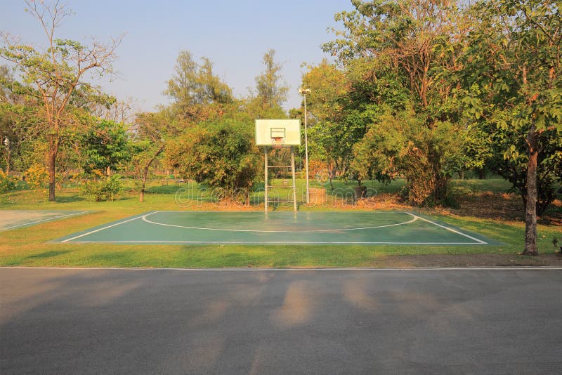 Basketball Court that Has only One Basketball Stock Photo - Image of ...