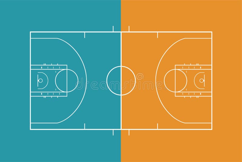Basketball Court Illustration Stock Vector - Illustration of field ...