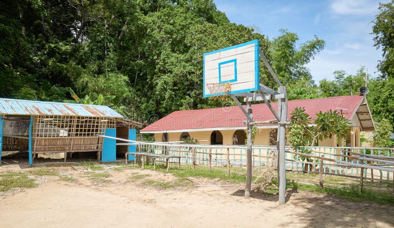 A Basketball Court in the Sand on a Small Island in the Philippines ...