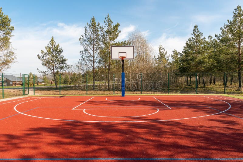 Basketball Court in School Stadium Stock Image - Image of spring ...