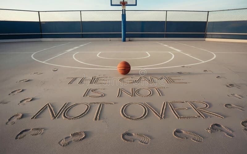 Basketball Court with Words Written in the Sand Stock Illustration ...