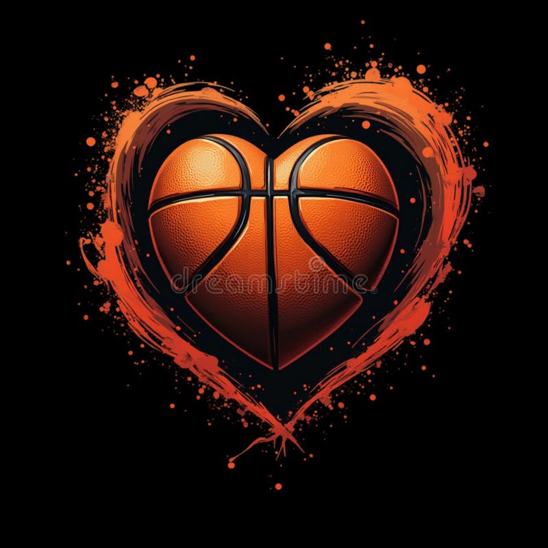 A Basketball is Creatively Transformed into a Heart Shape Stock ...