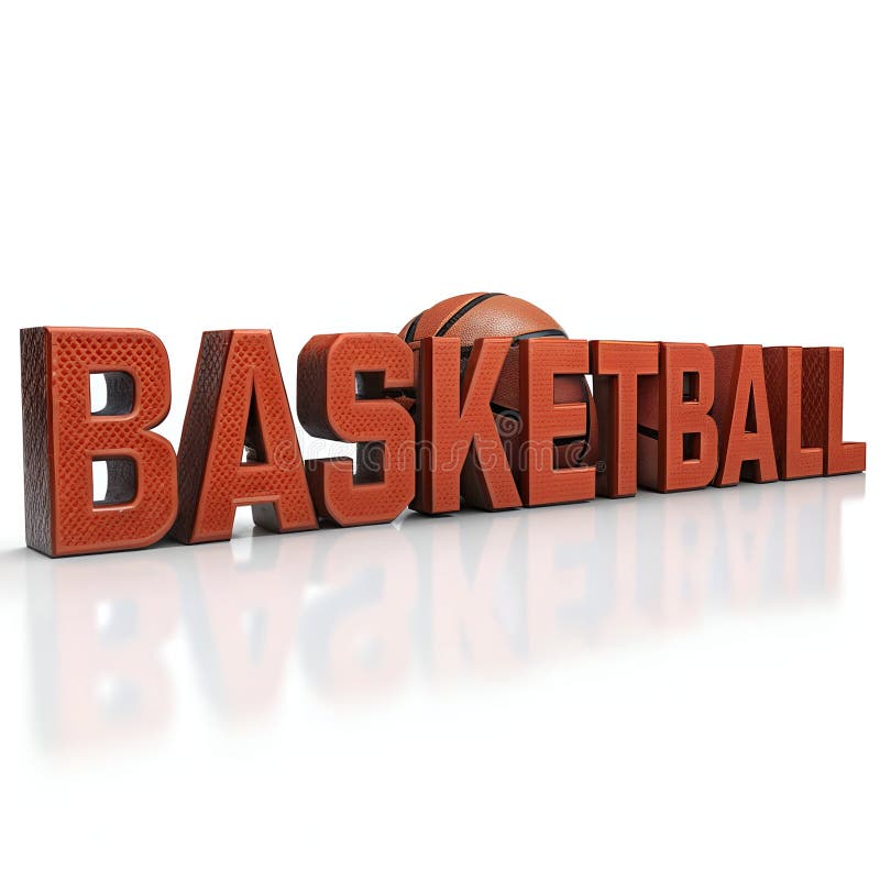 BASKETBALL 3D Text Effect Isolated on White Background Stock ...