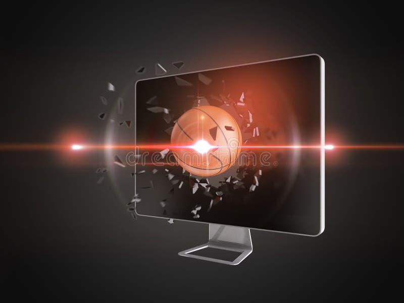Basketball Destroy Computer Screen Stock Illustrations – 8 Basketball ...